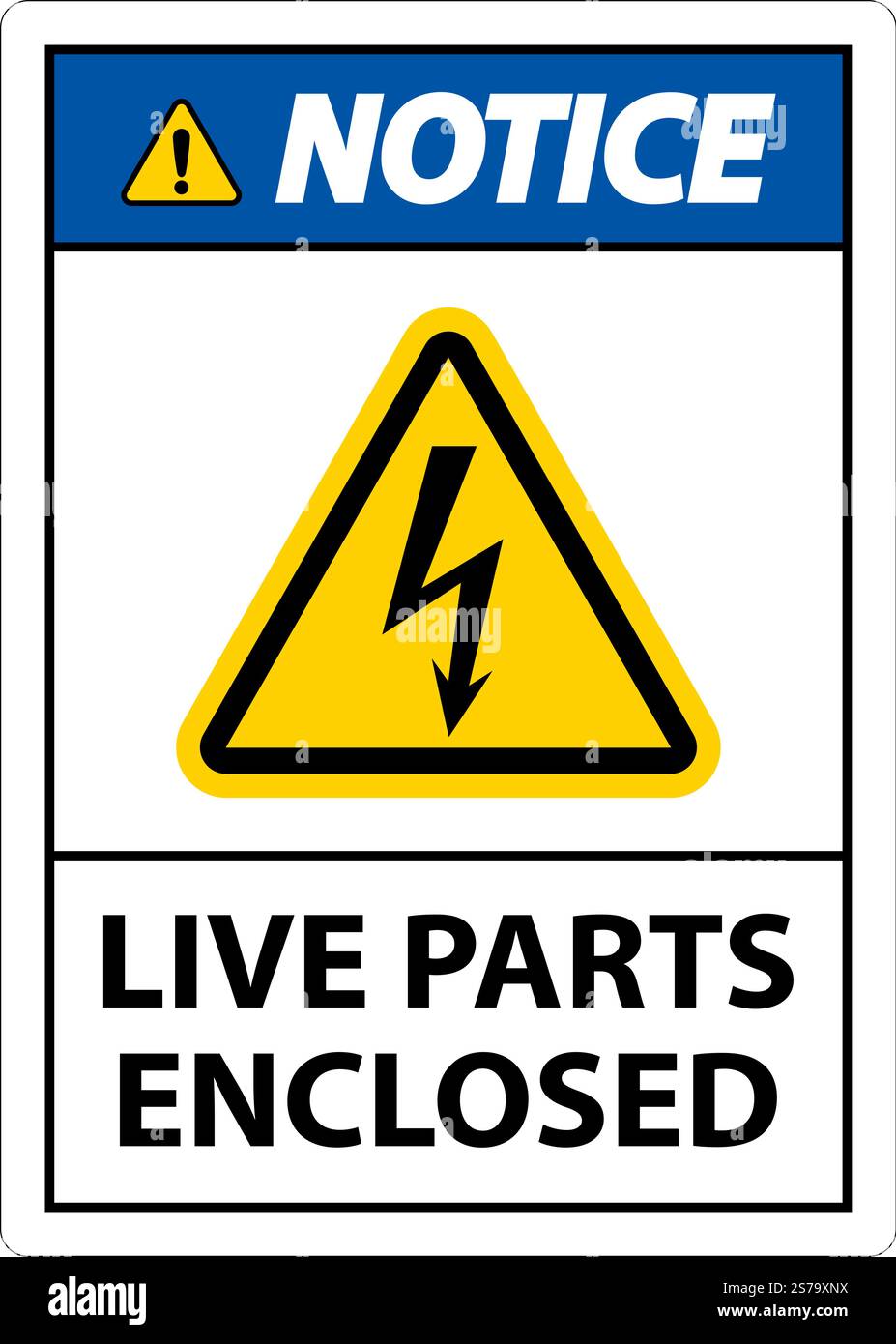 Notice Live Parts Enclosed Sign On White Background Stock Vector Image ...