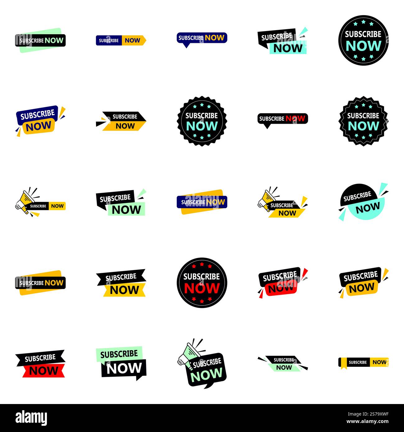 Subscribe Now 25 Vector Banners for Distinctive Design Solutions Stock ...