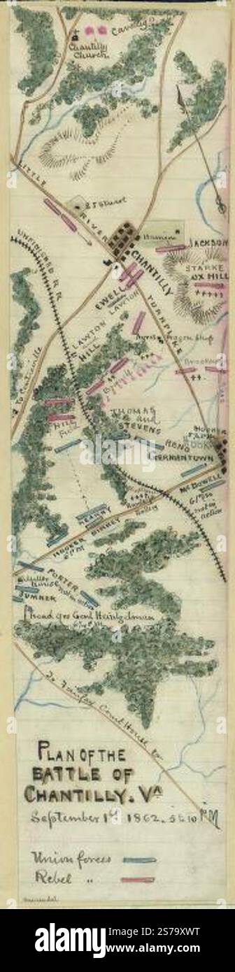 Plan of the Battle of Chantilly, Va., September 1st, 1862, 5 to 10 p.m ...