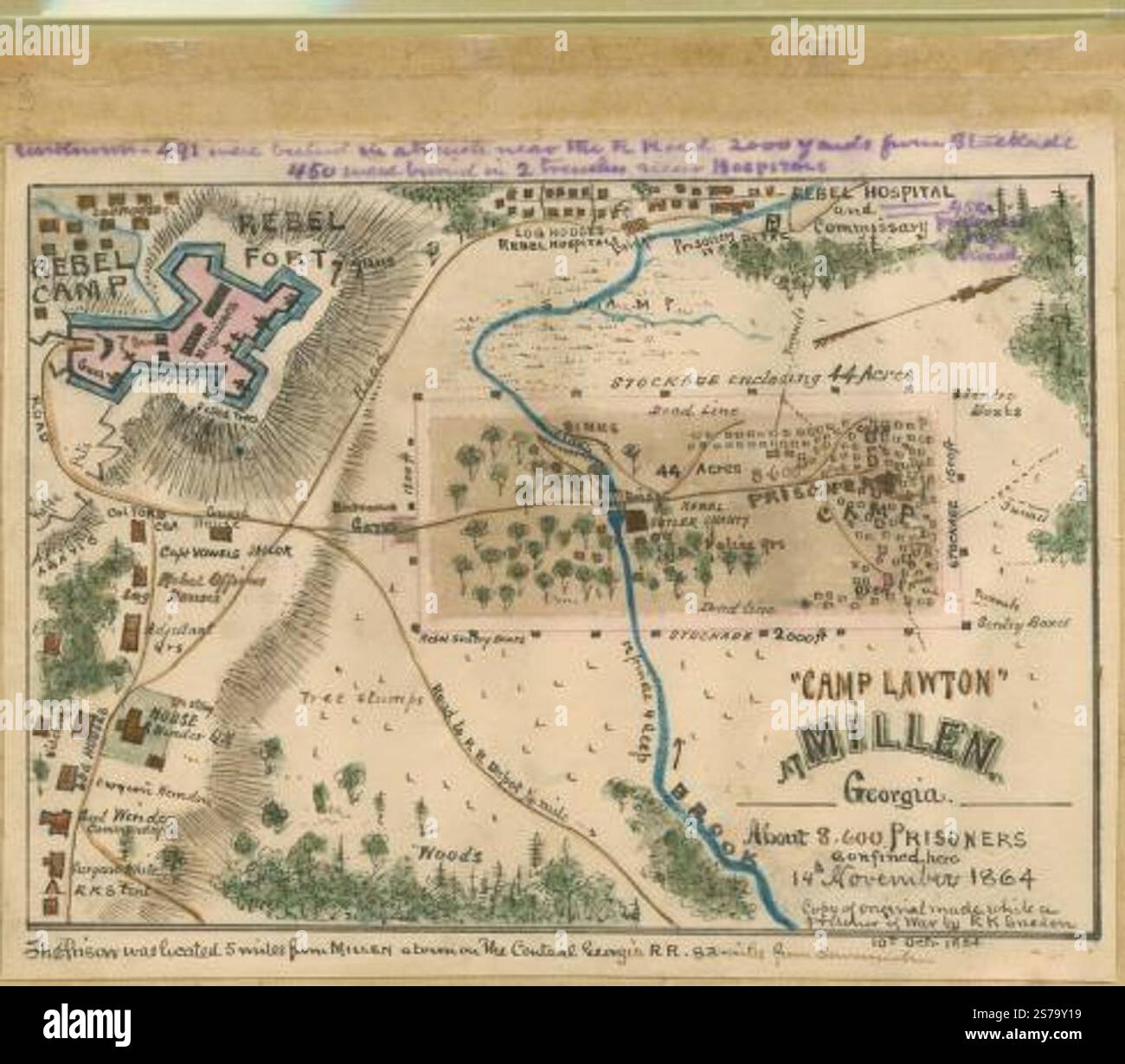 "Camp Lawton" at Millen, Georgia : about 8,600 prisoners confined here ...