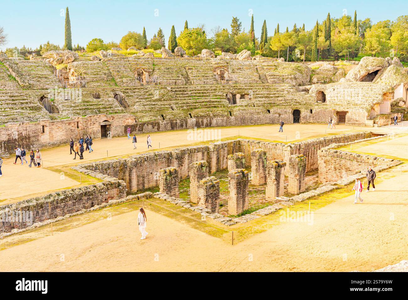 Substructure of the Roman amphitheater of Italica Stock Photo - Alamy