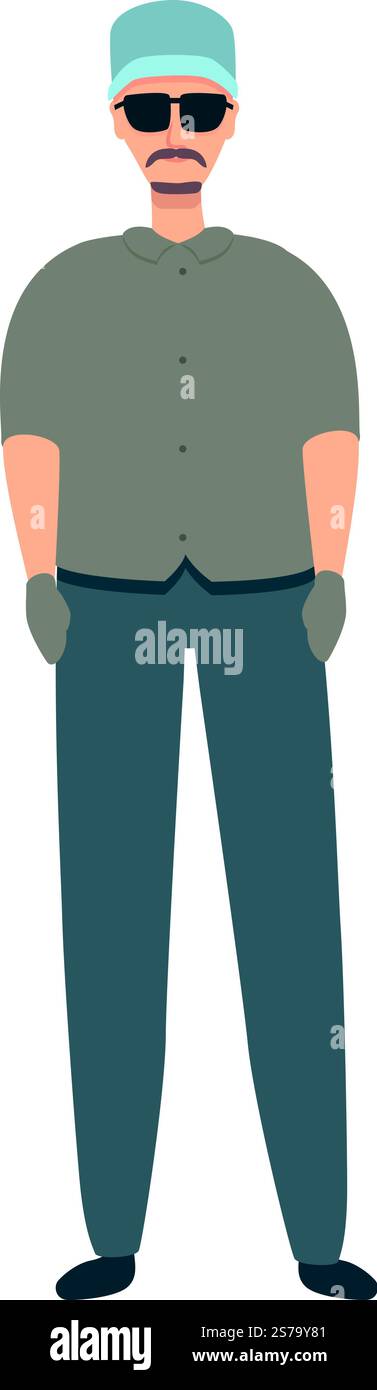Trucker cap icon cartoon vector. Male face. Cargo man. Trucker cap icon ...