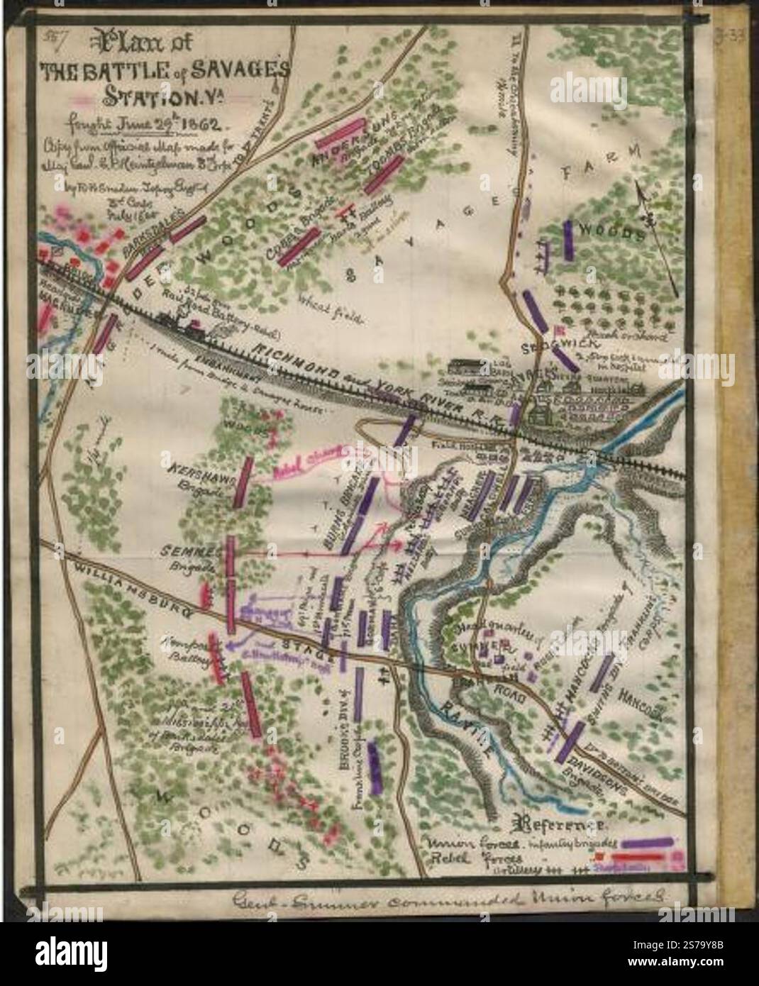 Plan of the Battle of Savage's Station Va. Fought June 29th 1862. 1862 ...