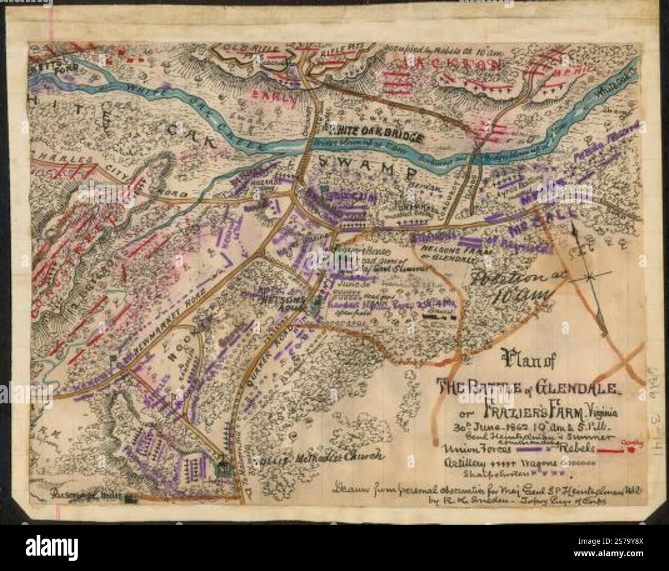 Plan of the Battle of Glendale or Frazier's Farm. Virginia. 30th June ...