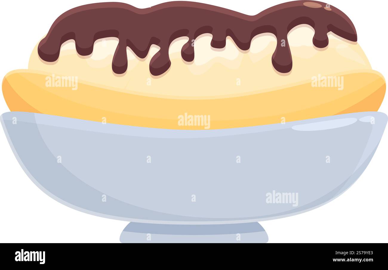 Ice chocolate cream icon cartoon vector. Banana split. Vanilla snack ...