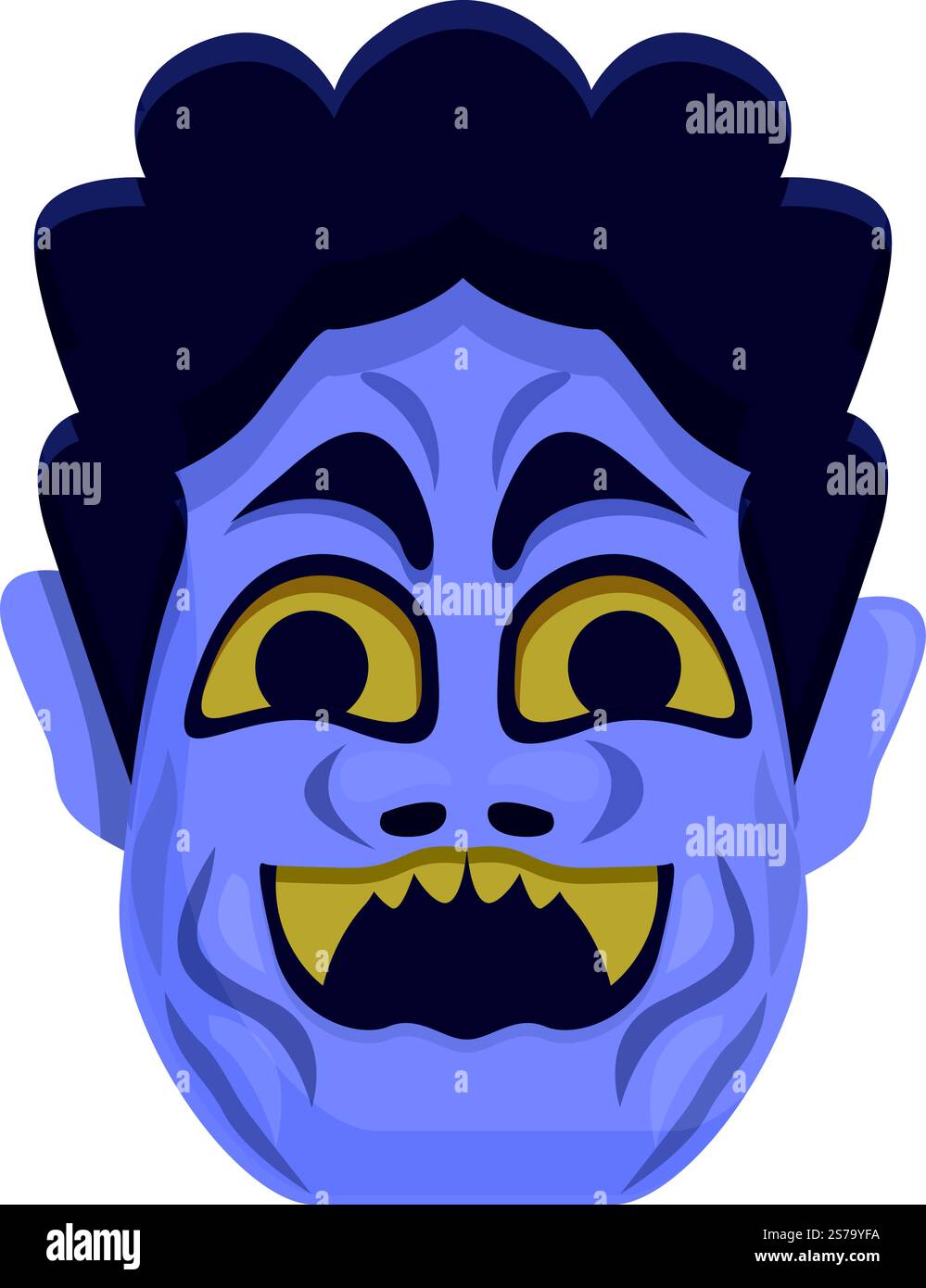 Festival scary mask icon cartoon vector. Angry god. Asian culture ...