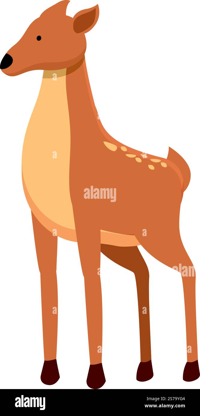Zoo doe icon cartoon vector. Forest animal. Cute nara. Zoo doe icon ...