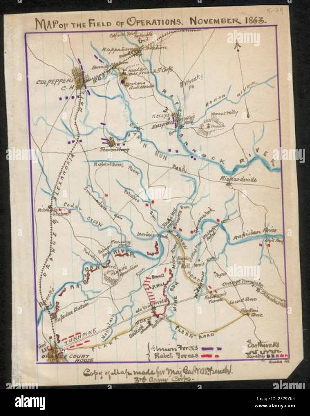 Map of the field of operations, November 1863. 1863 by Sneden Robert ...