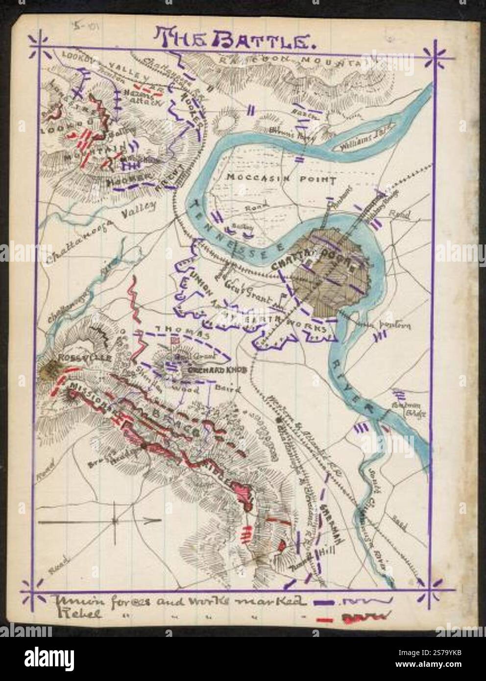 Battle of missionary ridge map hi-res stock photography and images - Alamy