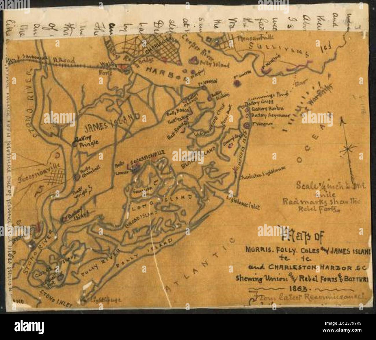 Map of Morris, Folly, Coles and James Island[s] etc., and Charleston ...