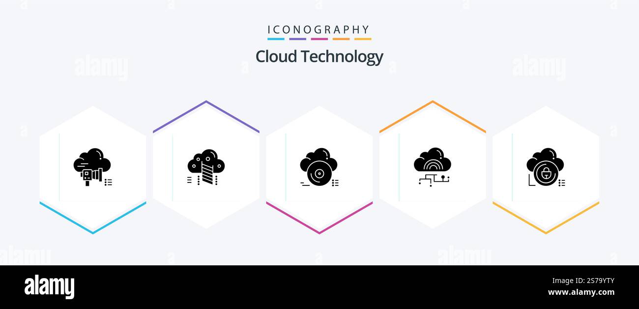 Cloud Technology 25 Glyph icon pack including connect. cloud. data ...