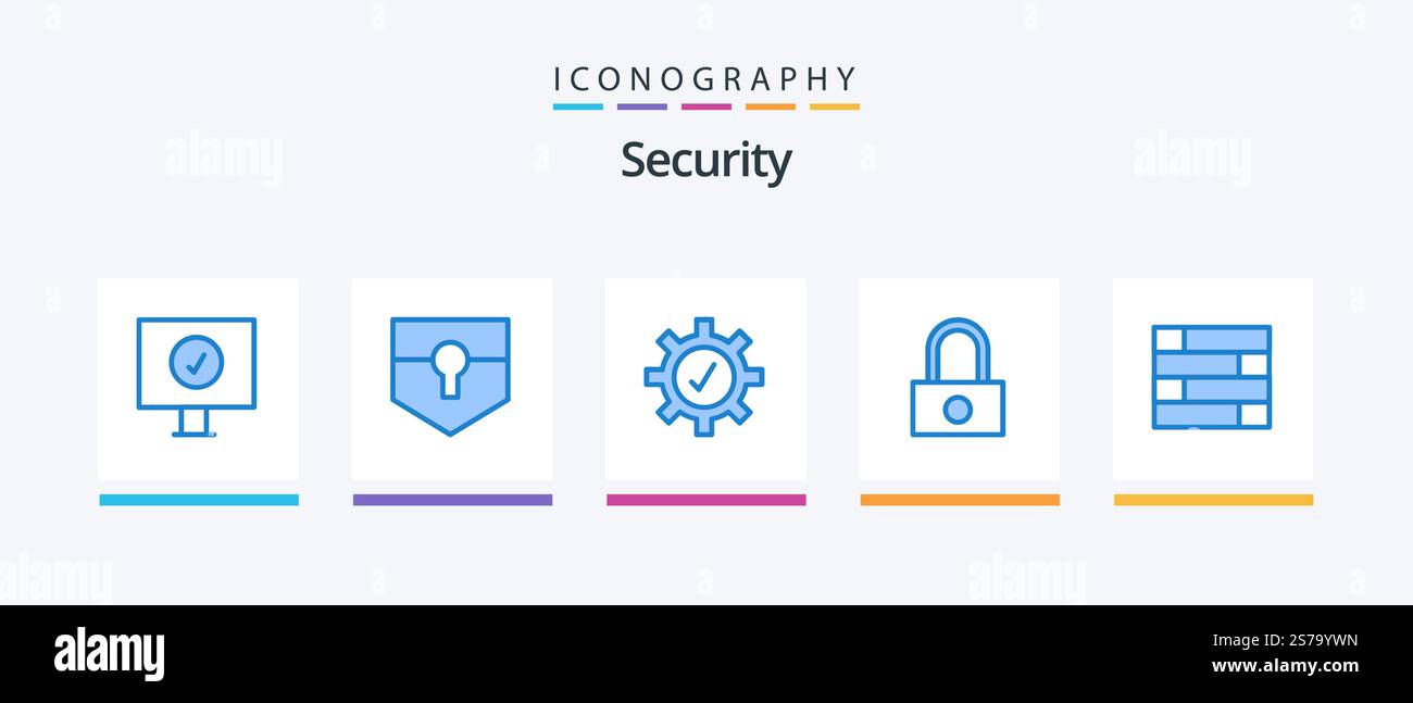 Security Blue 5 Icon Pack Including . wall. security. protect. security ...