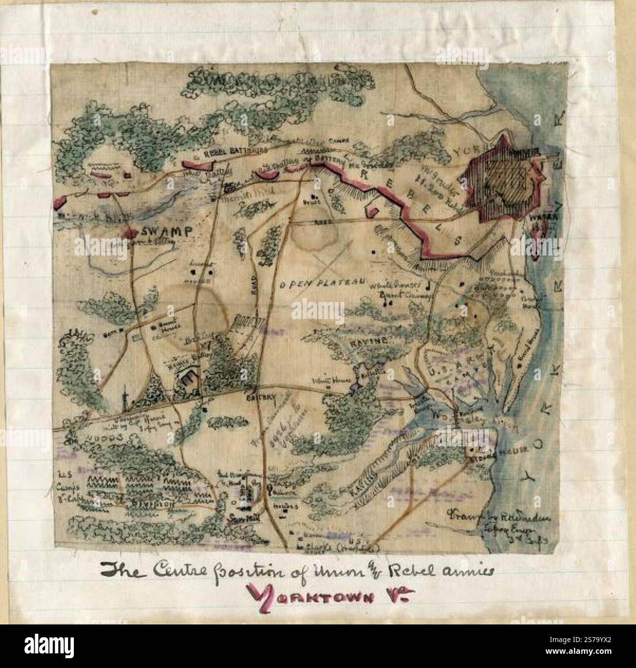 The Centre position of Union and Rebel armies, Yorktown, Va. 1862 by ...