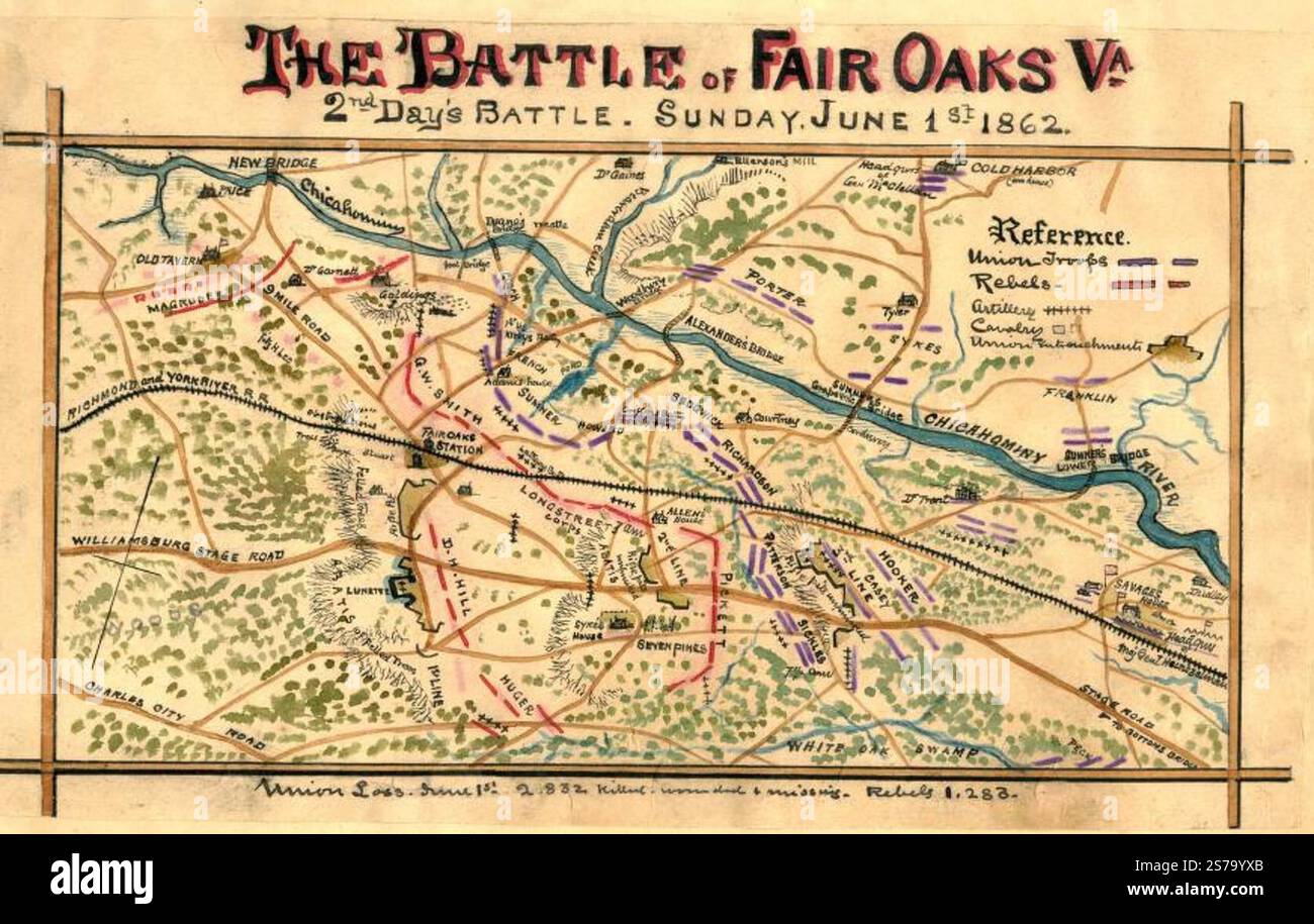 The battle of Fair Oaks, Va., 2nd Day's battle, Sunday June 1st, 1862 ...