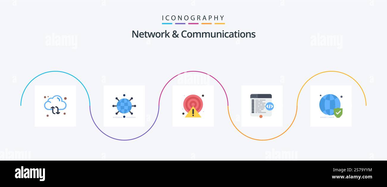 Network And Communications Flat 5 Icon Pack Including window. html ...