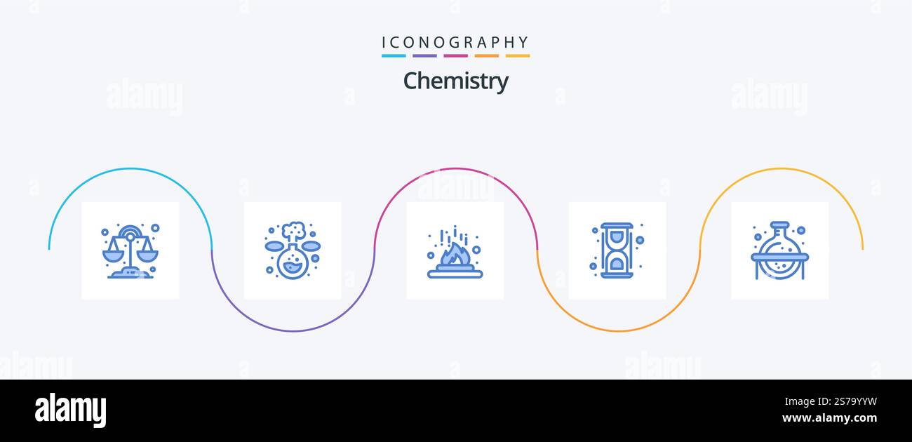 Chemistry Blue 5 Icon Pack Including flask. process. heat. convert. lab ...
