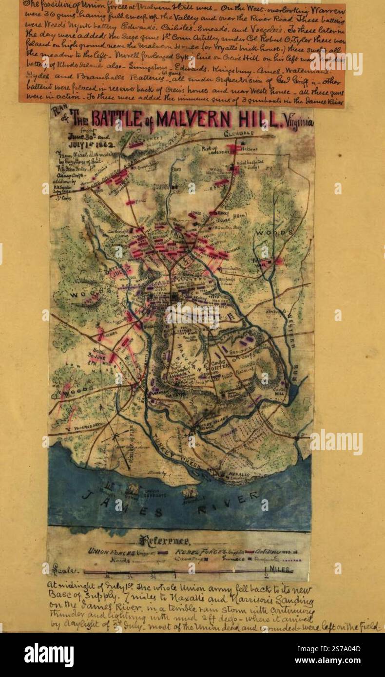 The Battle of Malvern Hill, Virginia 1862 by Sneden Robert Knox Stock ...