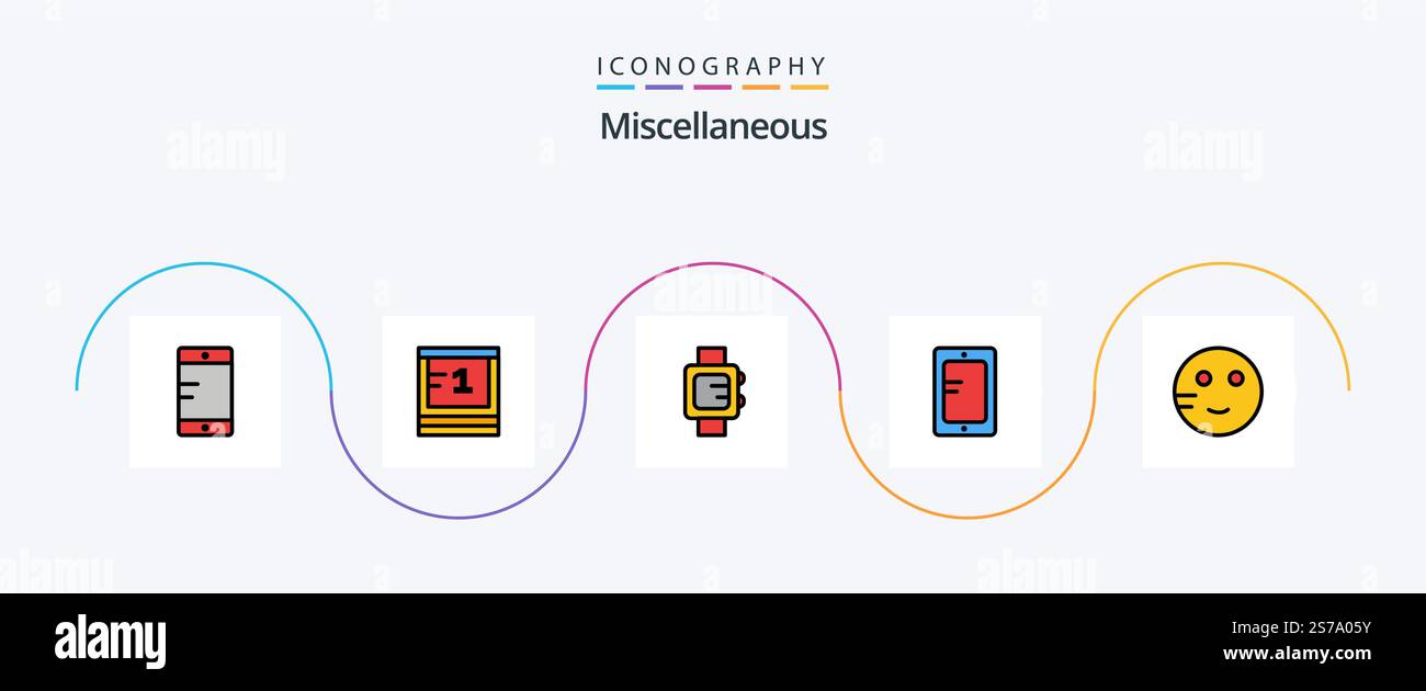 Miscellaneous Line Filled Flat 5 Icon Pack Including study. emojis ...