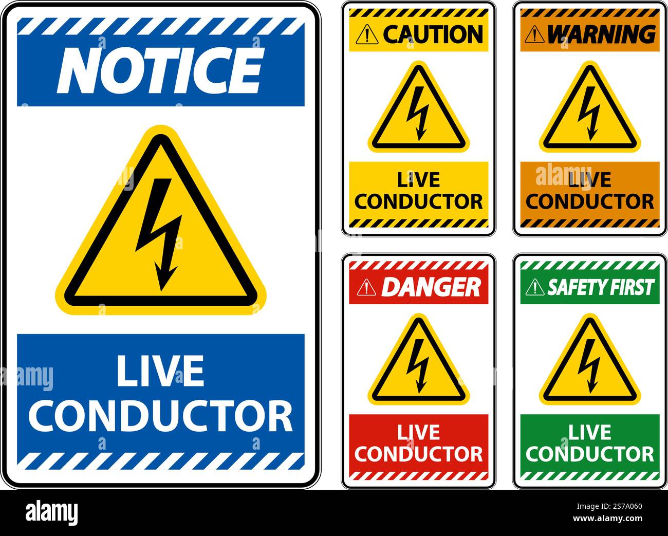 Danger Live Conductor Sign On White Background Stock Vector Image & Art ...