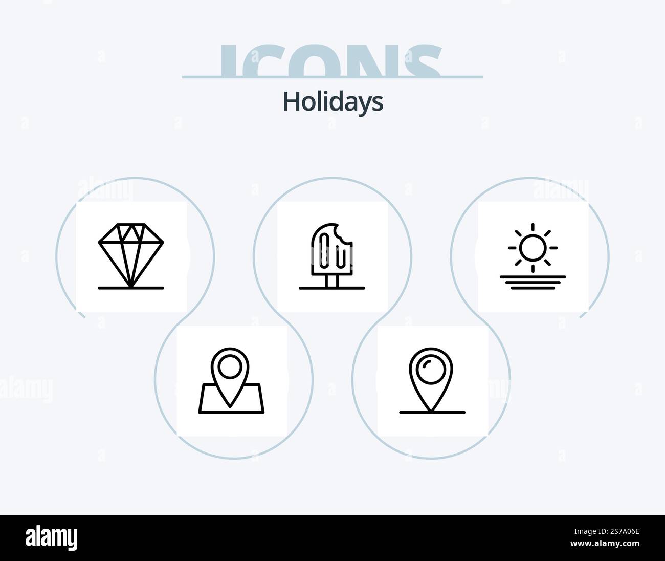 Holidays Line Icon Pack 5 Icon Design. . sign system. diamond. sign ...