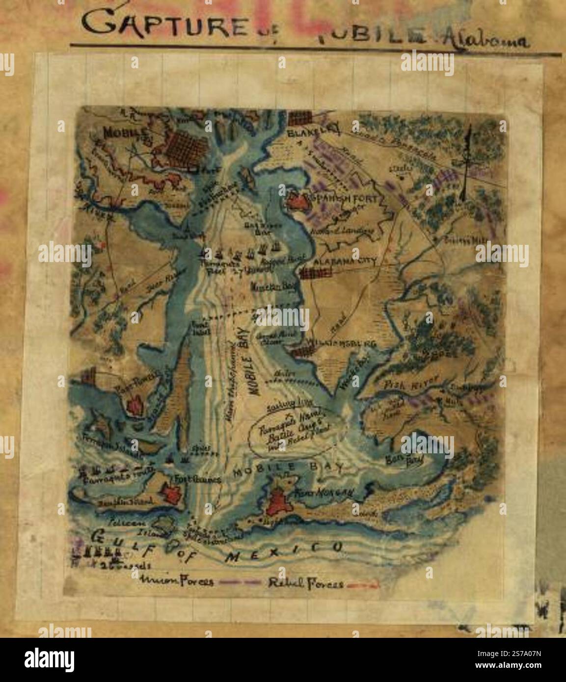 Capture of Mobile, Alabama 1861 by Sneden Robert Knox Stock Photo - Alamy