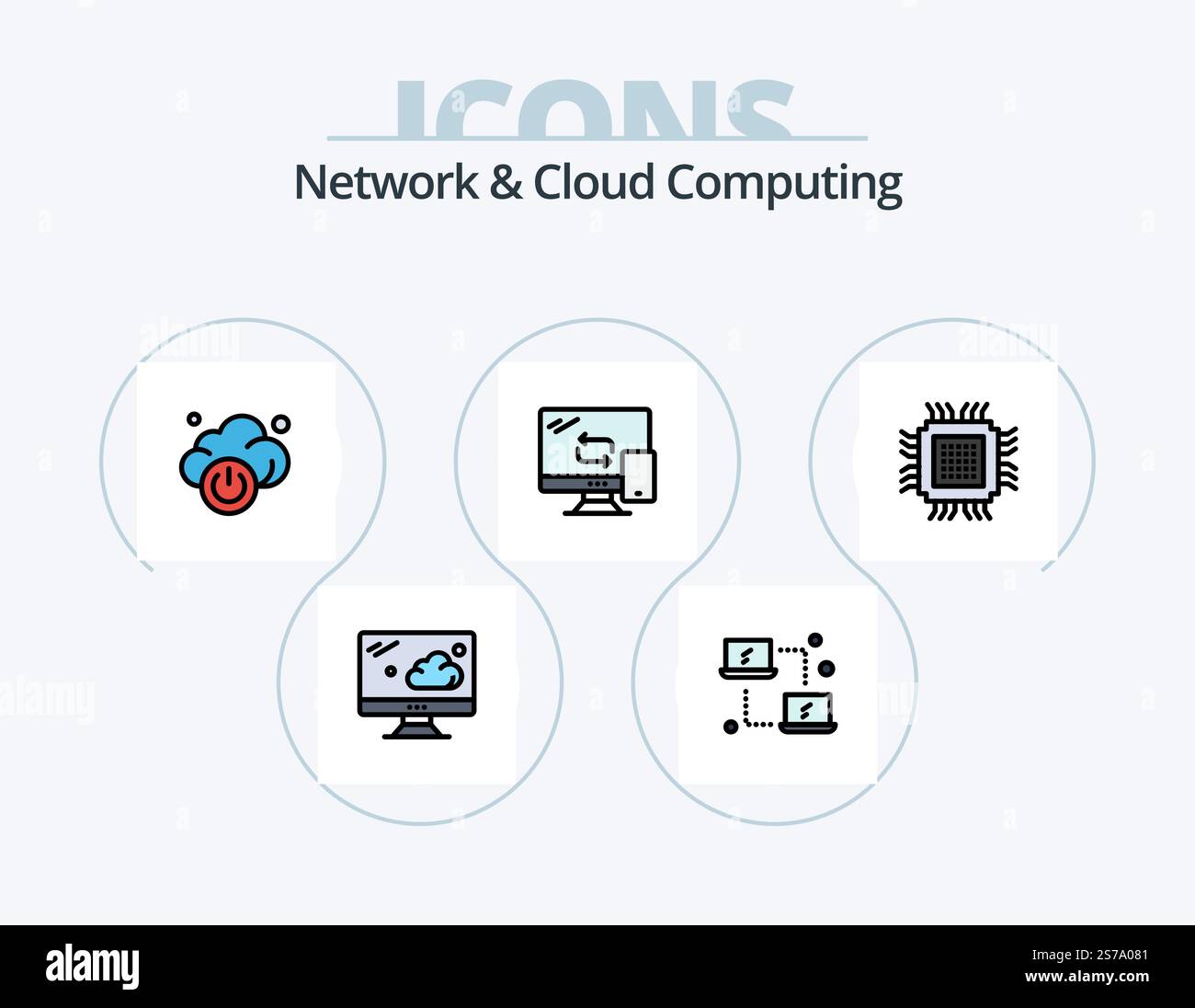 Network And Cloud Computing Line Filled Icon Pack 5 Icon Design ...