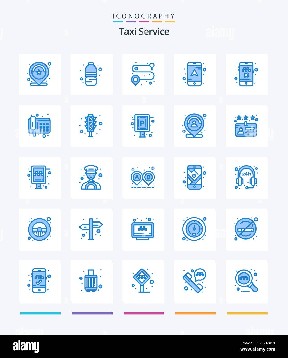 Creative Taxi Service 25 Blue icon pack Such As taxi. cab. drink ...