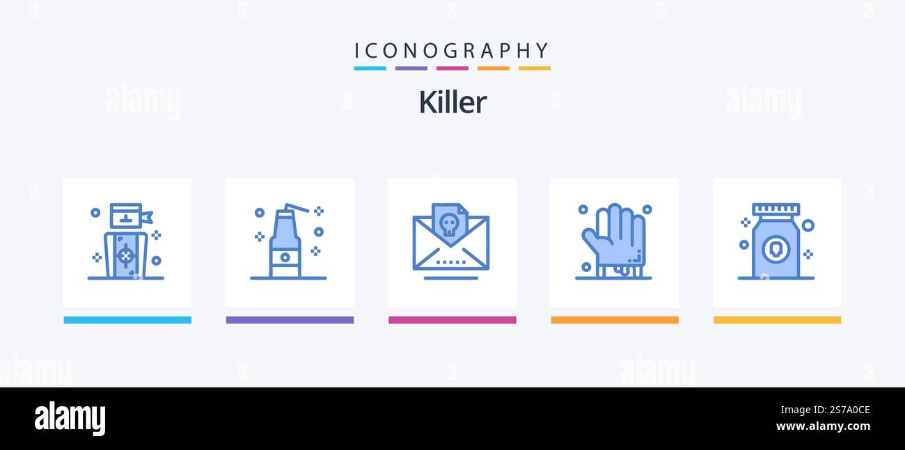 Killer Blue 5 Icon Pack Including medication. scary. dead. hand. bloody ...