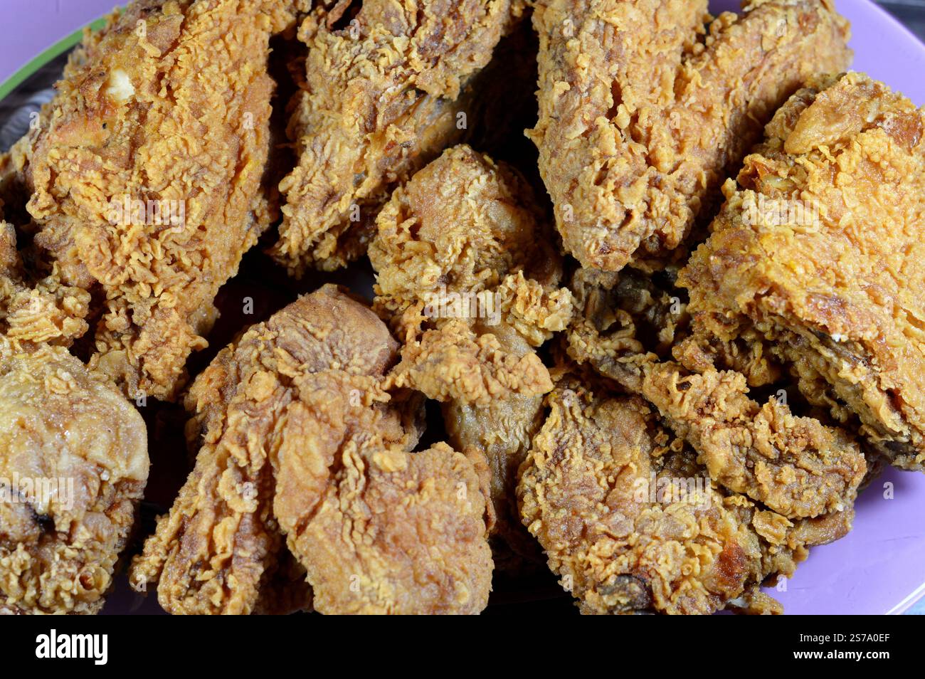 Pieces of broasted chicken meal, a broast chicken pieces, Broasting is ...