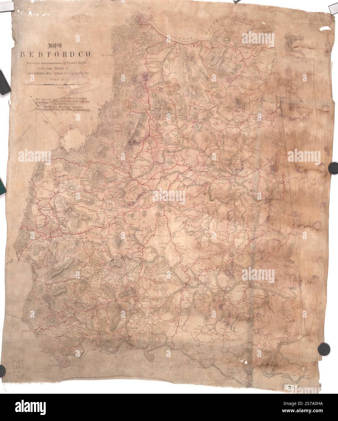 Map of Bedford Co. 1864 by Confederate States of America. Army. Dept ...