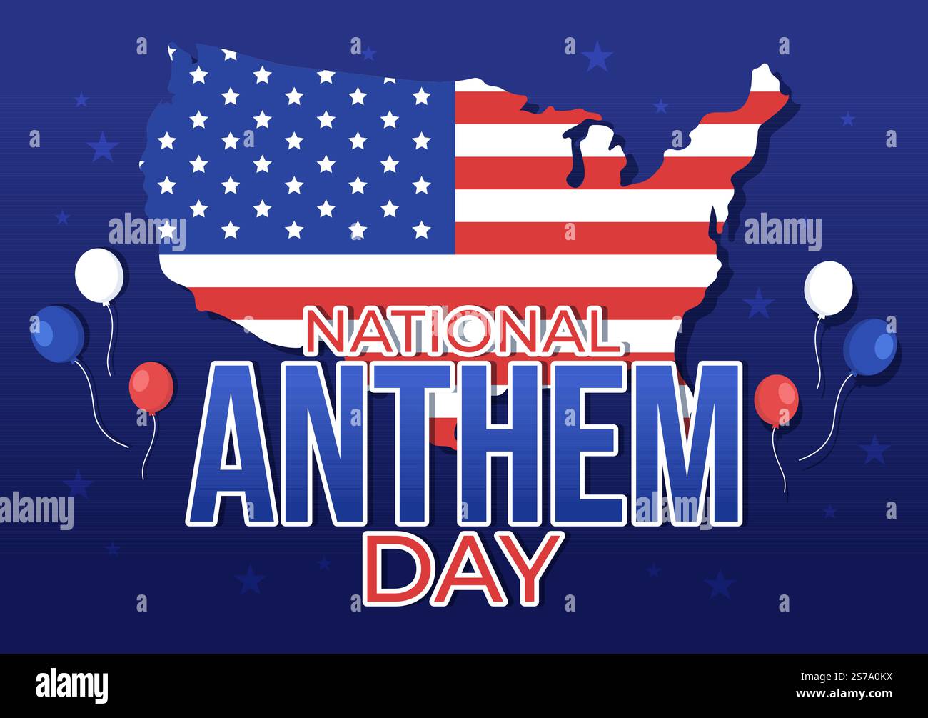 National Anthem Day on March 3 Illustration with United States of ...