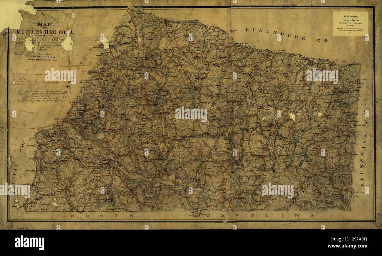 Map of Mecklenburg Co., Va. 1864 by Confederate States of America. Army ...