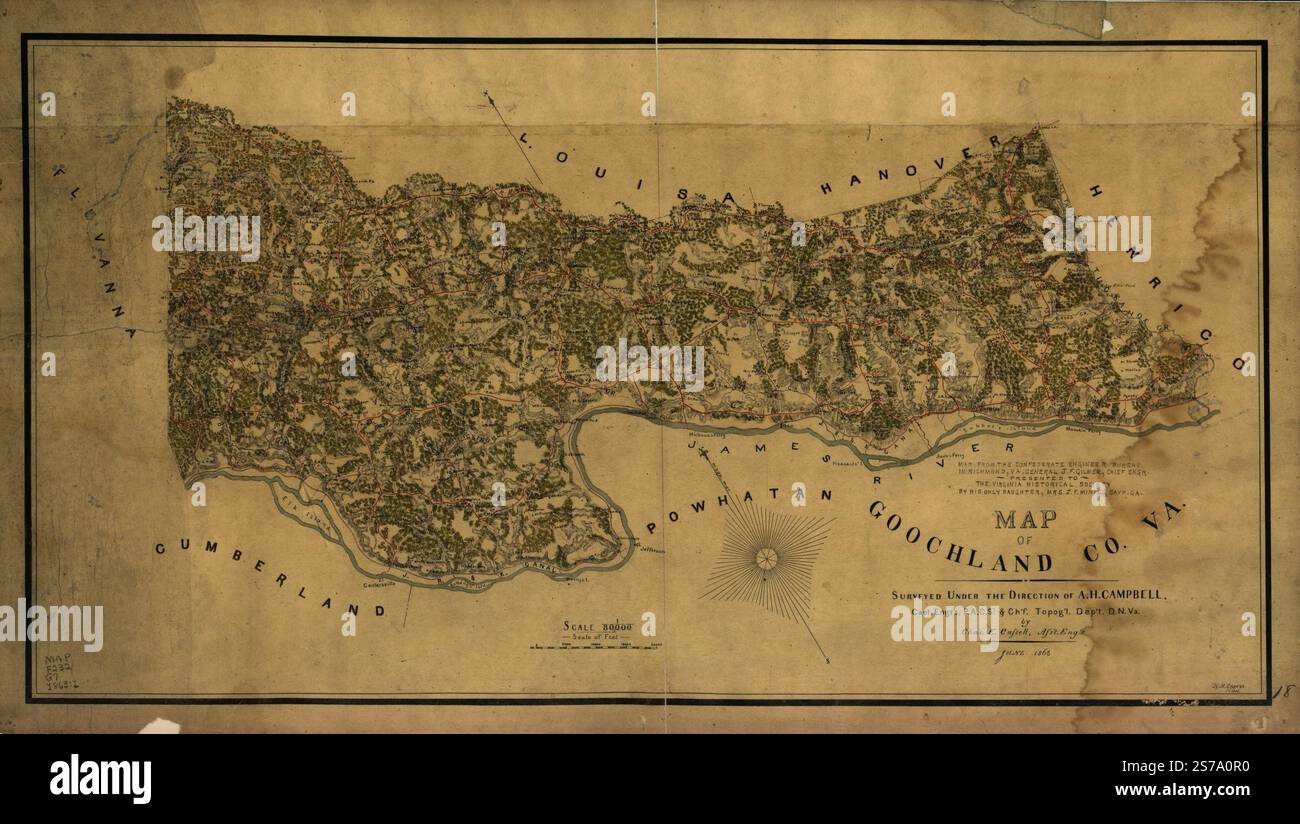Map of Goochland Co., Va. 1863 by Confederate States of America. Army ...