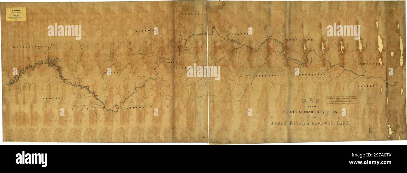 Map of the first & second division of the James River & Kanawha Canal ...