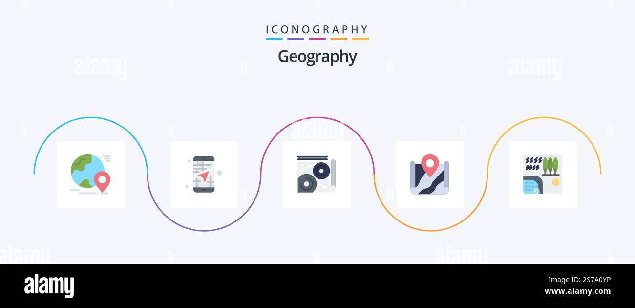 Geo Graphy Flat 5 Icon Pack Including google. pin. direction. map ...