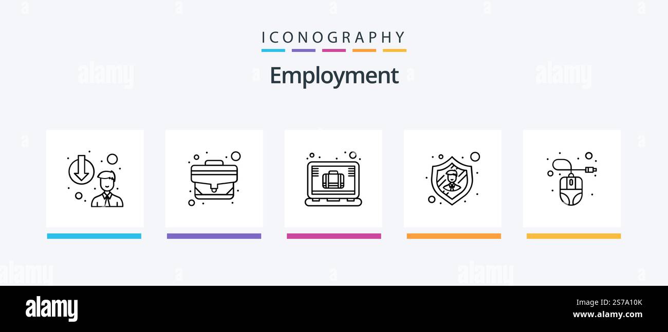 Employment Line 5 Icon Pack Including furniture. goal. brief. target ...