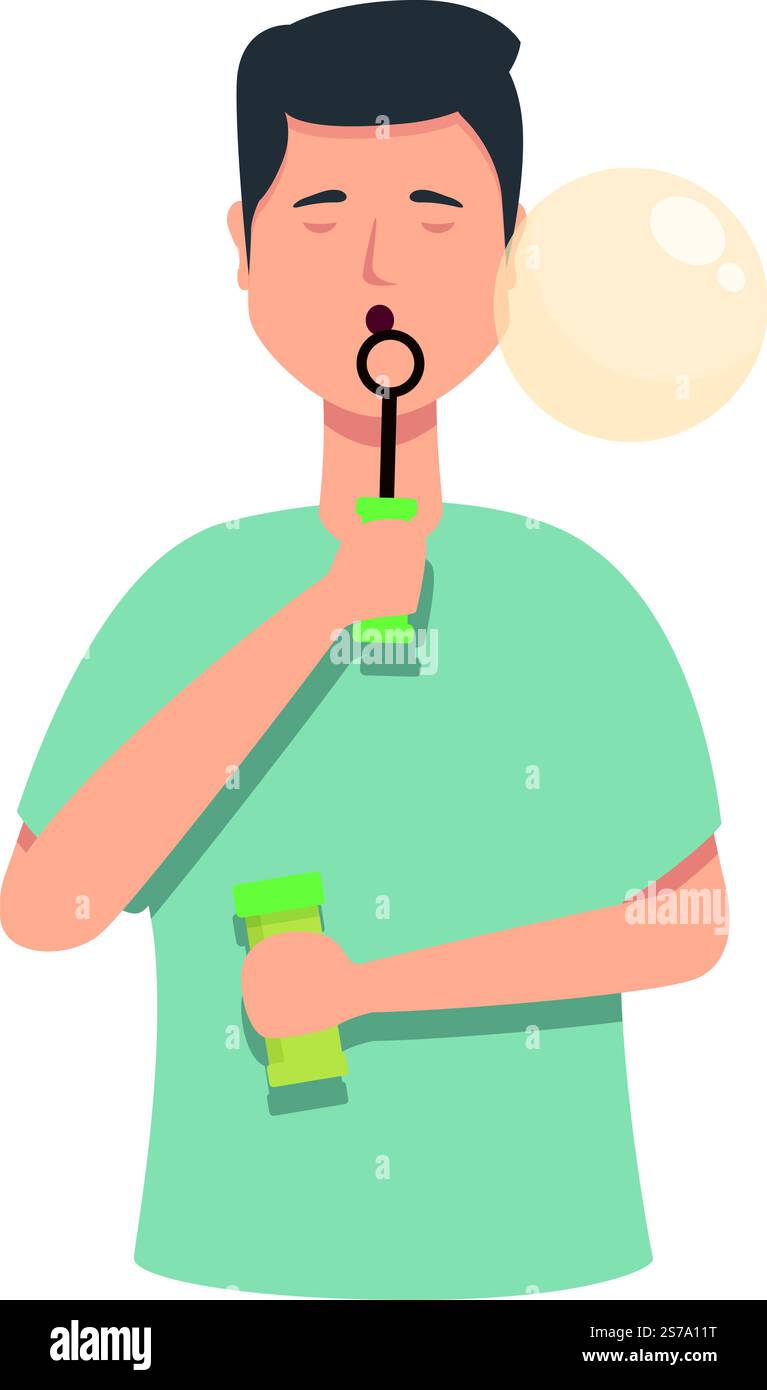 Liquid blow icon cartoon vector. Foam play. Summer game. Liquid blow ...