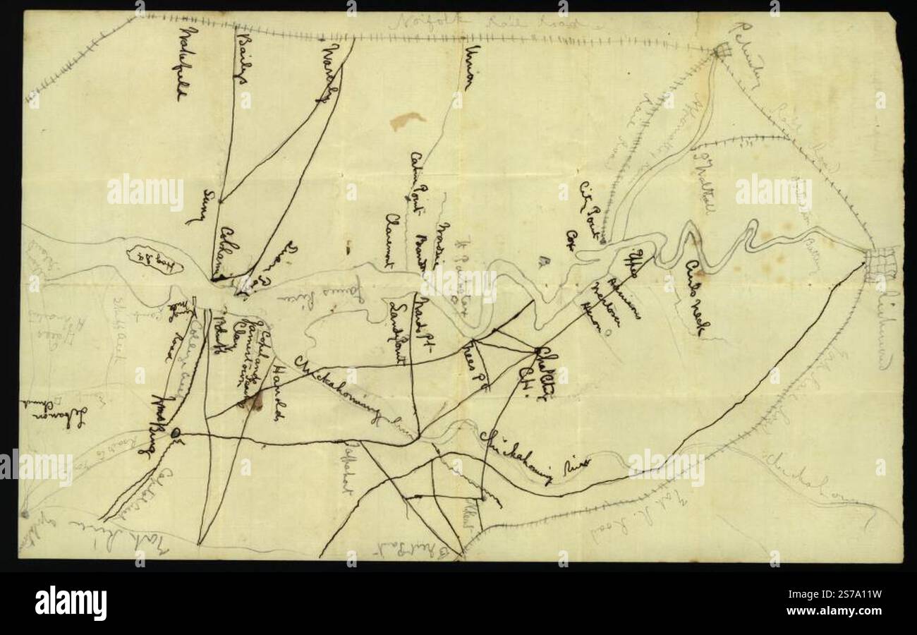 1862 map of the James River. 1862 by Payne William Henry Fitzhugh ...