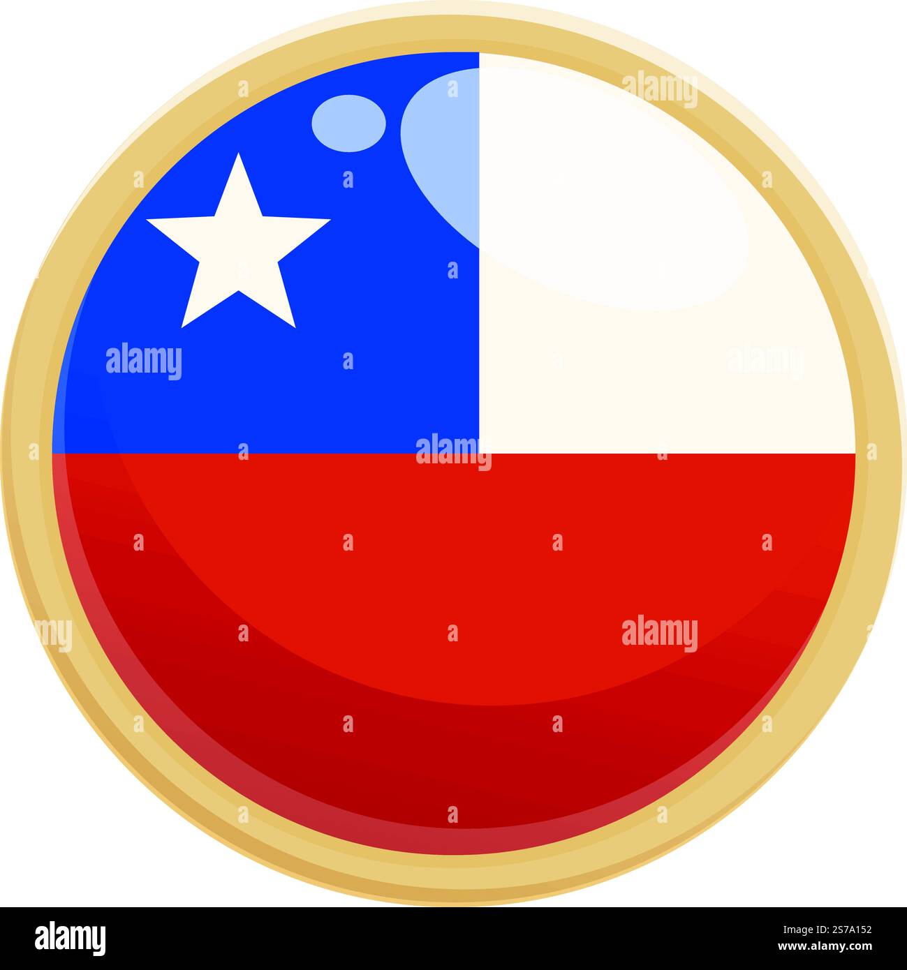 Chile emblem icon cartoon vector. National travel. Card round. Chile ...