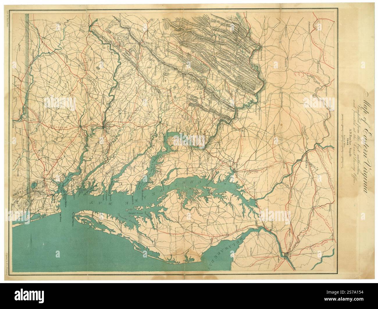 Map of eastern Virginia, 1862 1862 by Nicholson W. L., Bache A. D ...