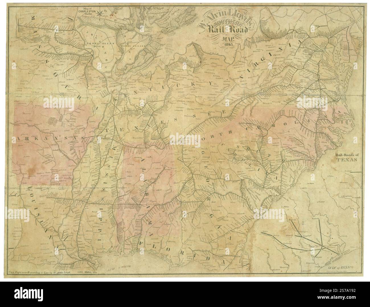 W alvin lloyds southern rail road map hi-res stock photography and ...