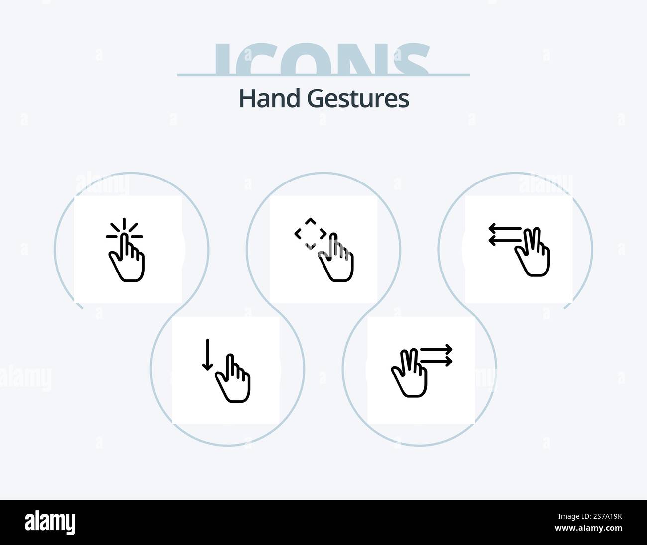 Hand Gestures Line Icon Pack 5 Icon Design. hand. finger. finger. touch. hand Stock Vector Image ...