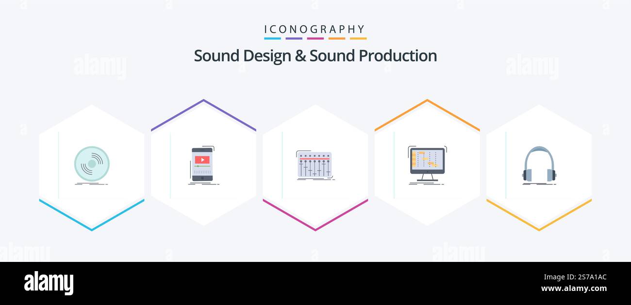 Sound Design And Sound Production 25 Flat icon pack including daw ...