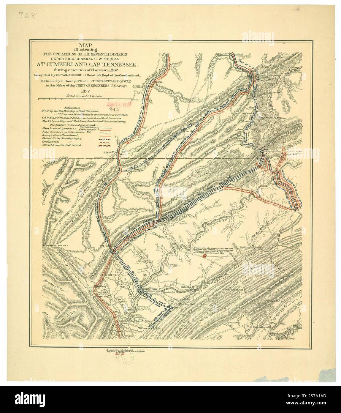 Map illustrating the operations of the Seventh Division under Brig ...