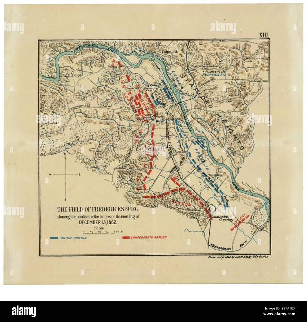 The field of Fredericksburg : showing the positions of the troops on ...