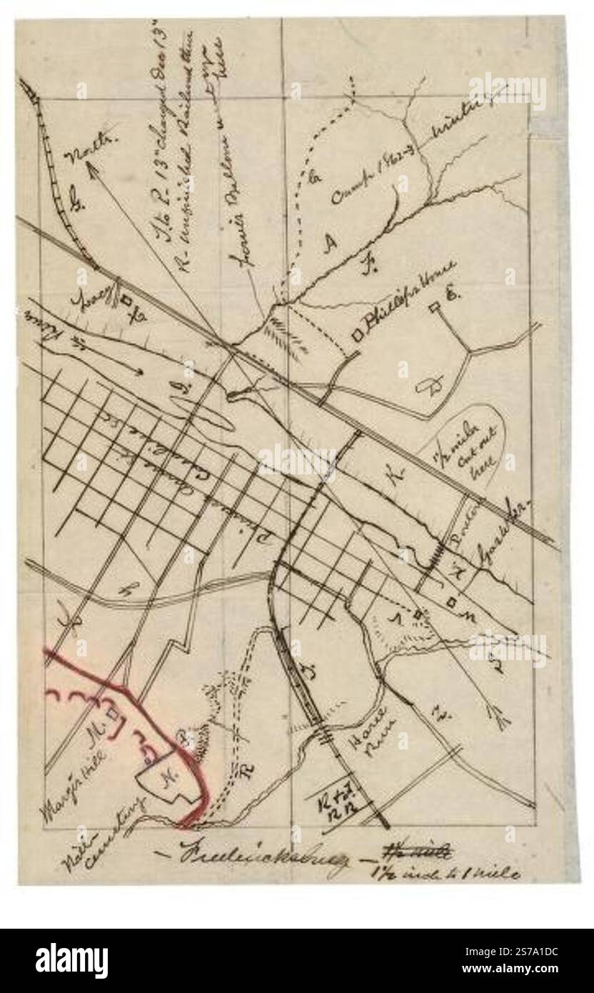 [Map of portion of Fredericksburg, Spotsylvania County, Virginia] 1800 ...