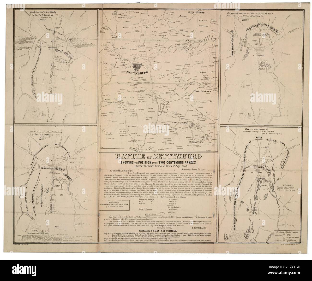 Battle of Gettysburg : showing the position of the two contending ...