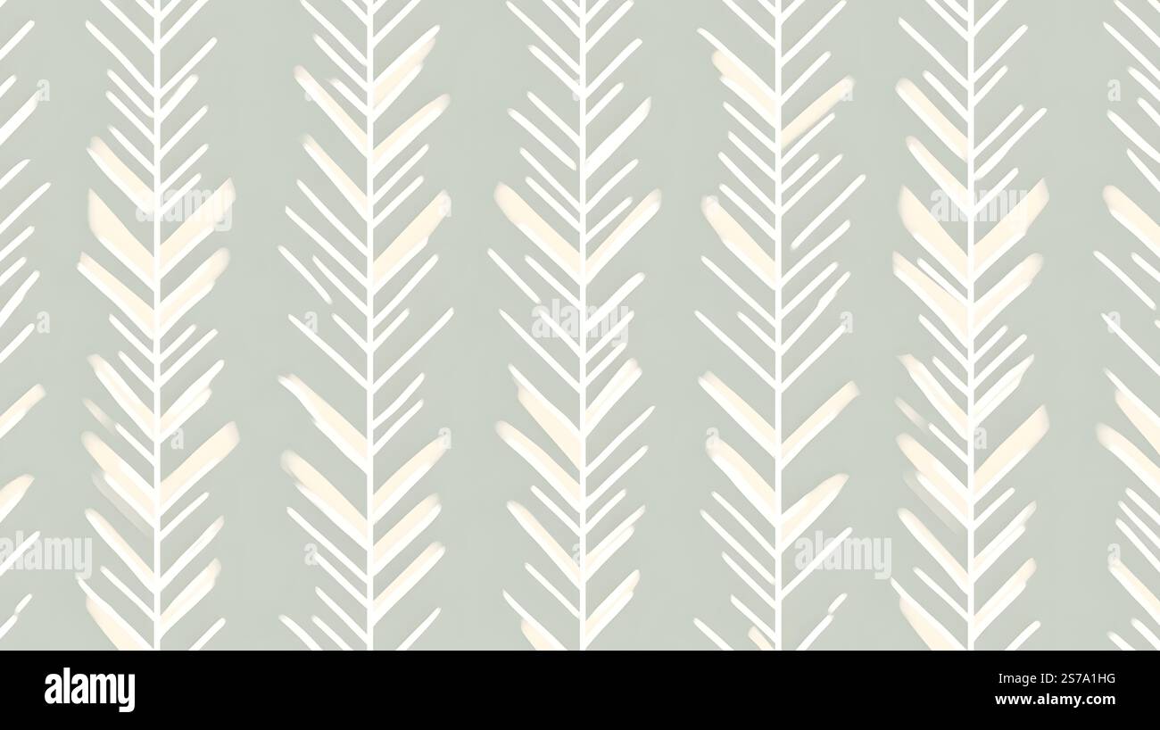 Subtle and Muted Mint Green Geometric Arrow Pattern on a Light Sand ...