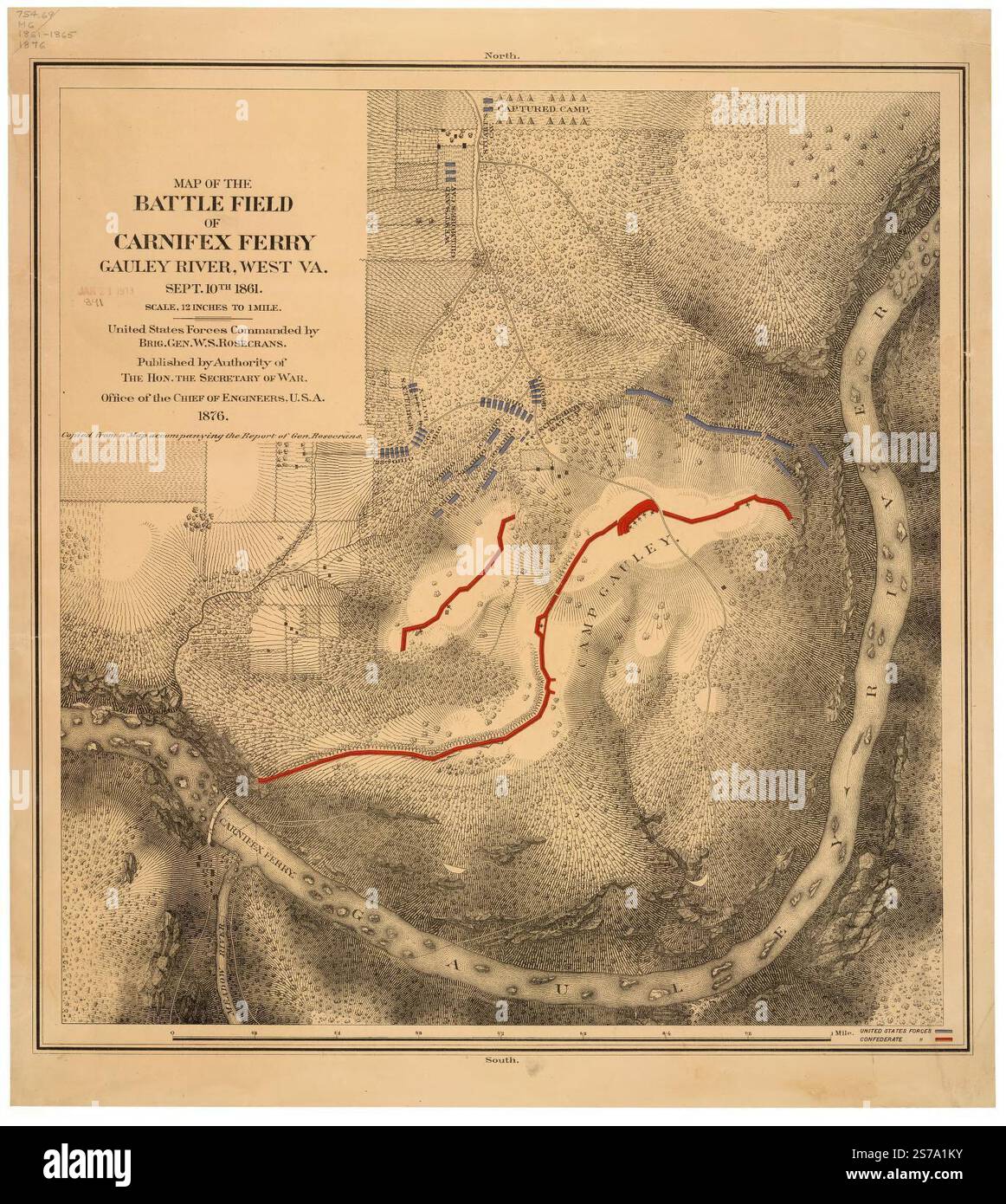 Map of the battle field of Carnifex Ferry, Gauley River, West Va., Sept ...