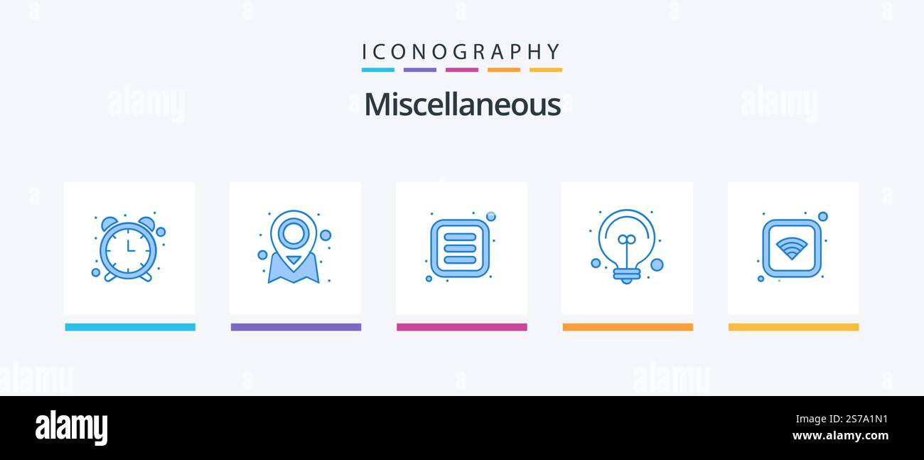 Miscellaneous Blue 5 Icon Pack Including signal. apps. light. bulb ...